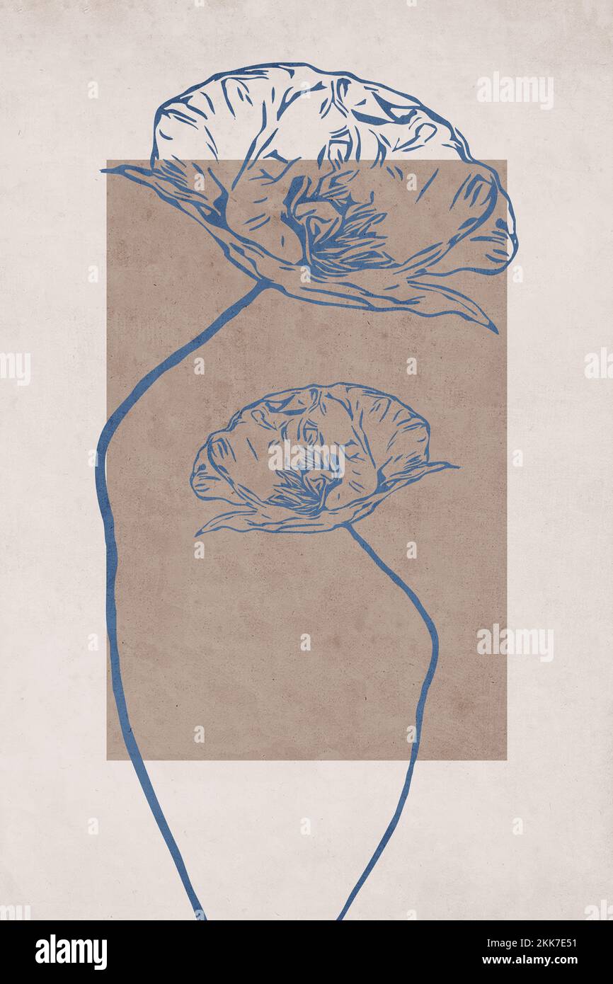 Printable trendy botanical card. Use for cover, wallpaper, wall art ...