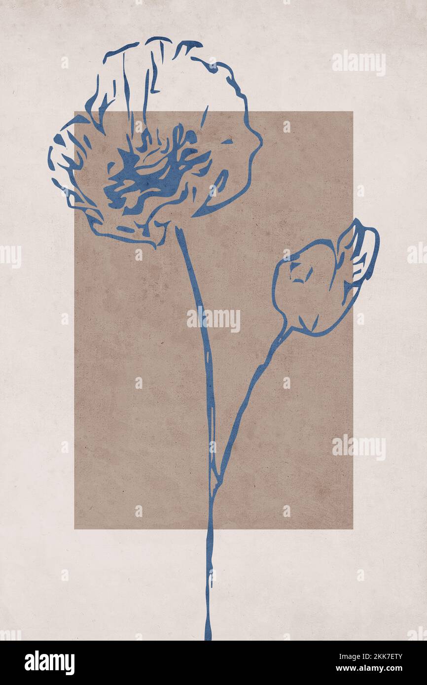 Printable trendy botanical card. Use for cover, wallpaper, wall art ...