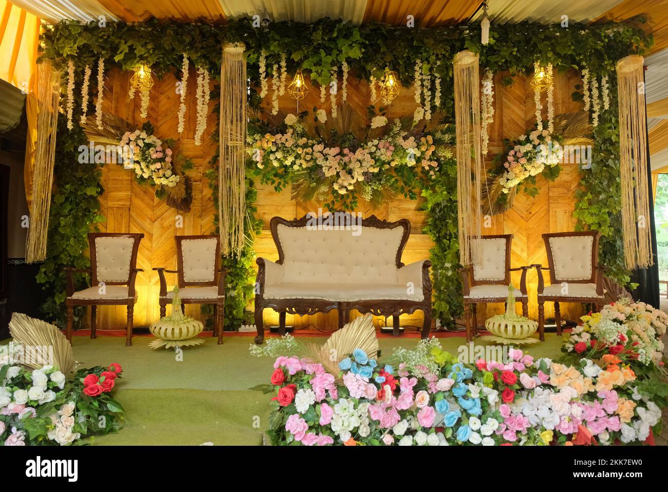 Simple Stage Decoration With Flowers