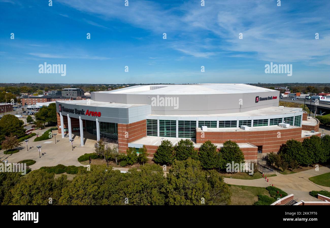 Simmons Bank Arena in Little Rock from above - aerial view - LITTLE ...