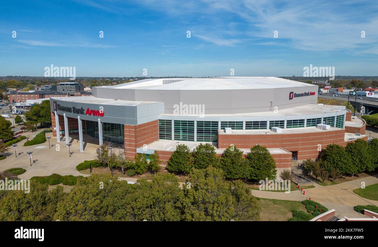 Simmons Bank Arena in Little Rock from above - aerial view - LITTLE ...
