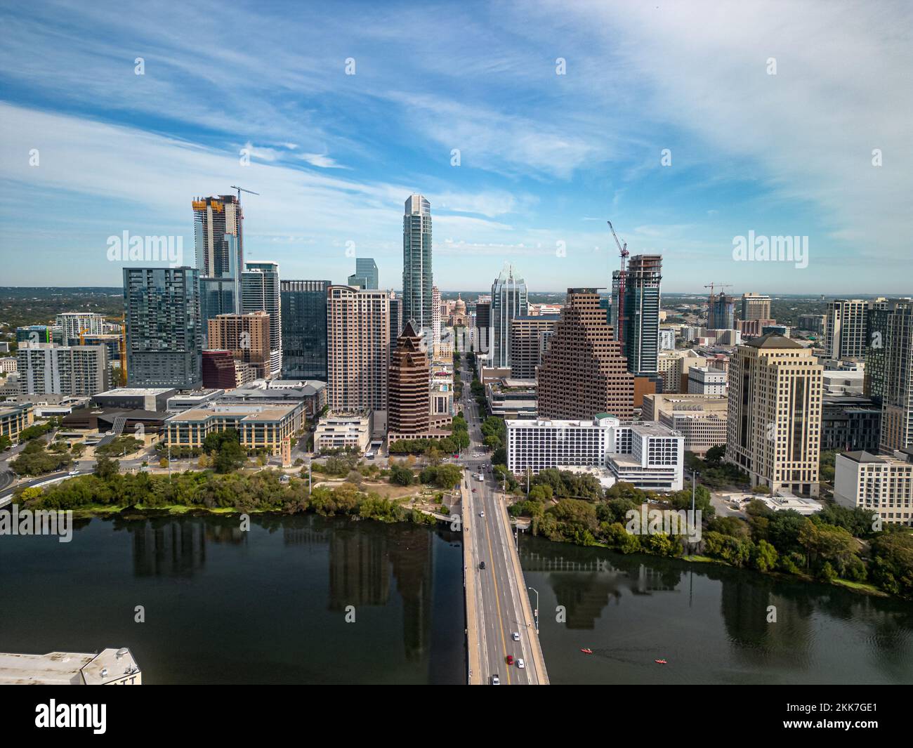 Aerial view over the city of Austin - AUSTIN, UNITED STATES - NOVEMBER ...