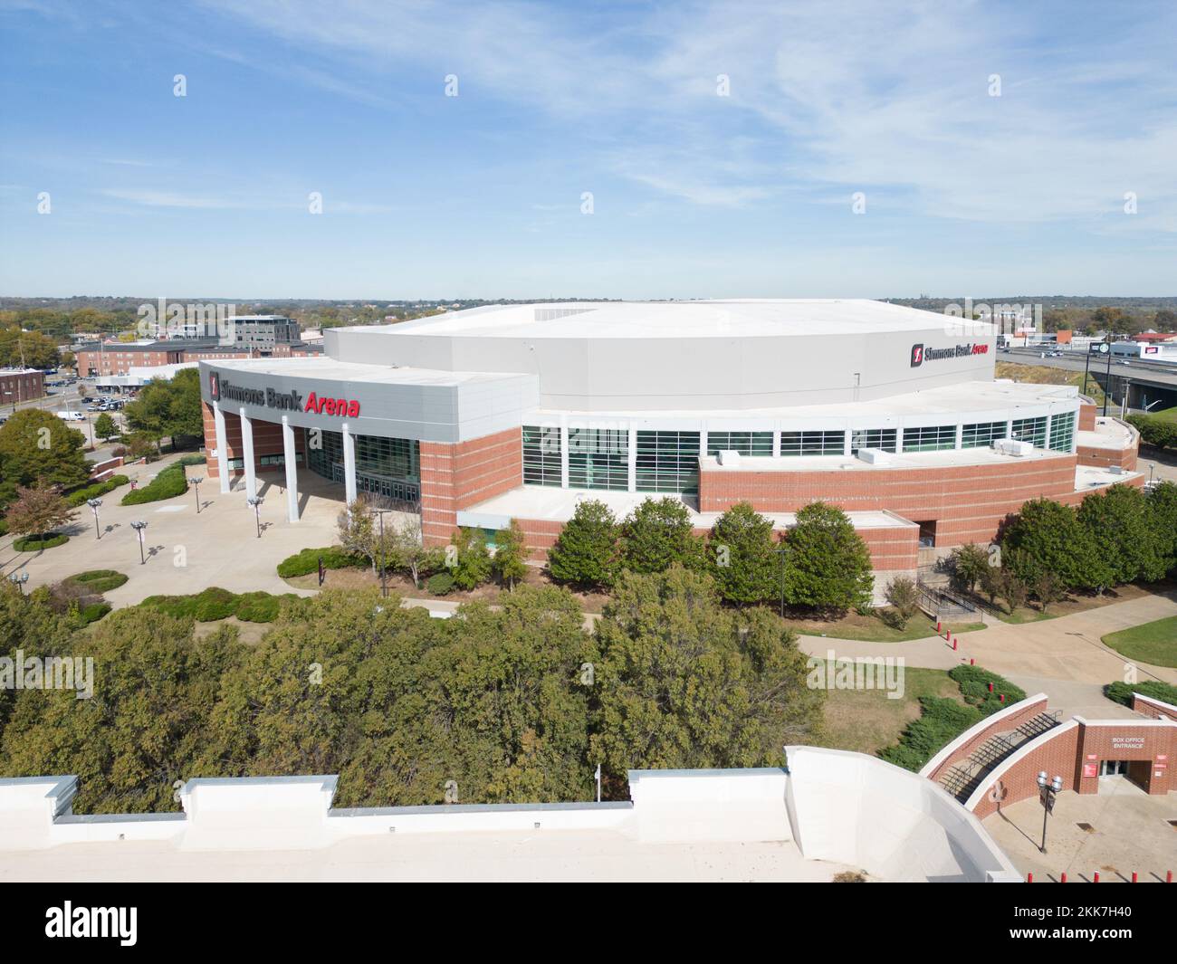 Simmons Bank Arena in Little Rock from above - aerial view - LITTLE ...
