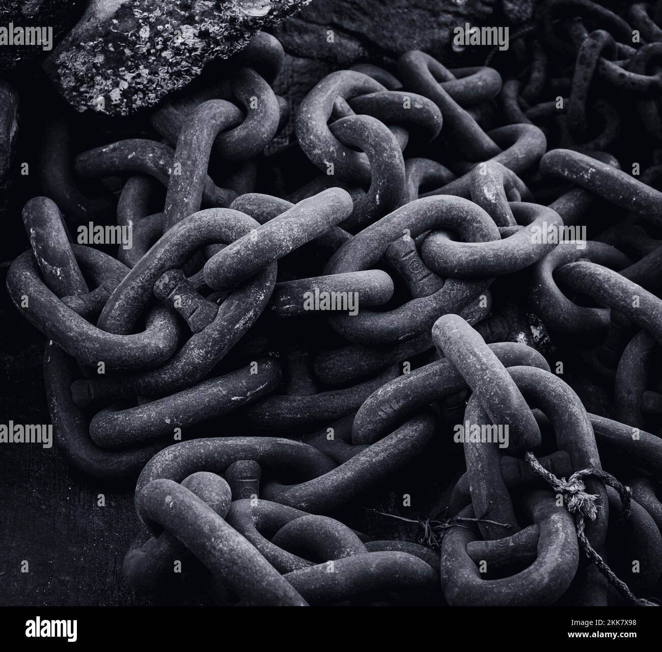 Large boat chains in a shipyard. Falmouth Cornwall Stock Photo - Alamy