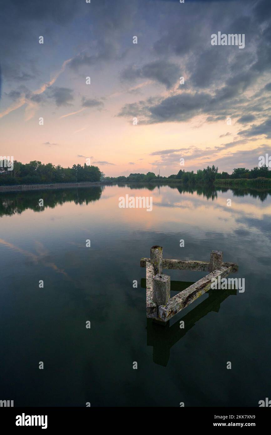 A beautiful view of the sea near the forest in Zwevegem, Belgium Stock ...