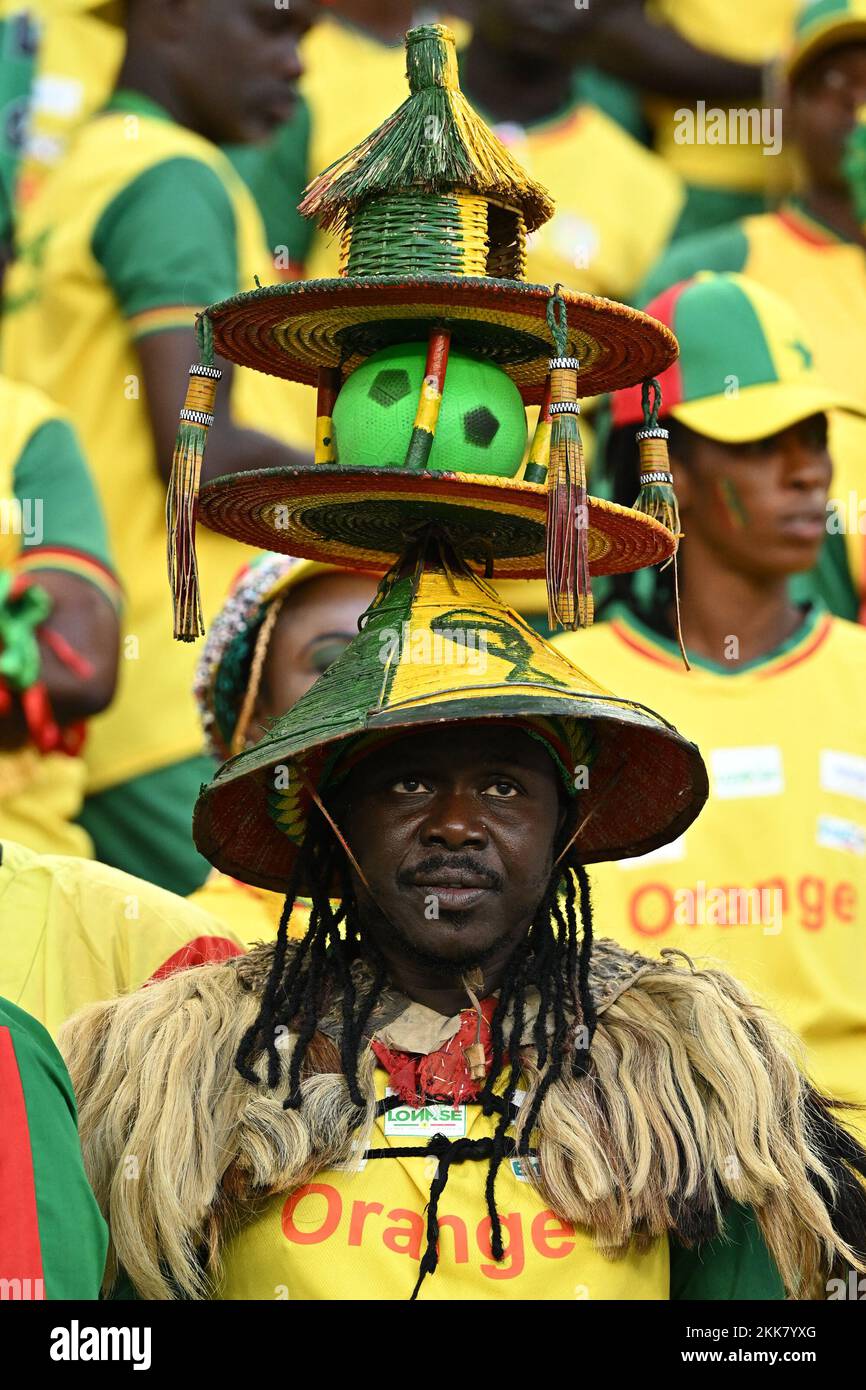 Senegalese fans attend the Qatar v Senegal match of the Fifa World Cup ...