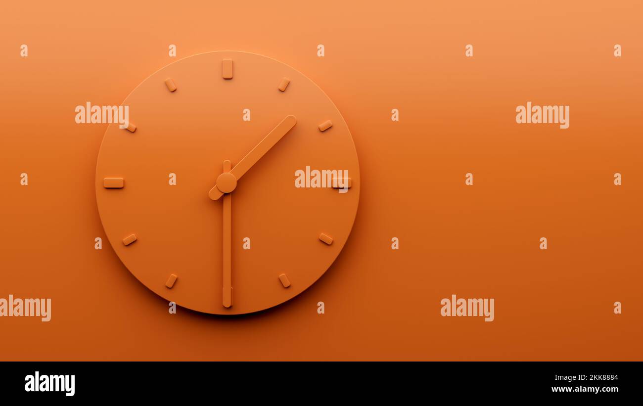An illustration of a minimalistic orange clock isolated on an orange ...