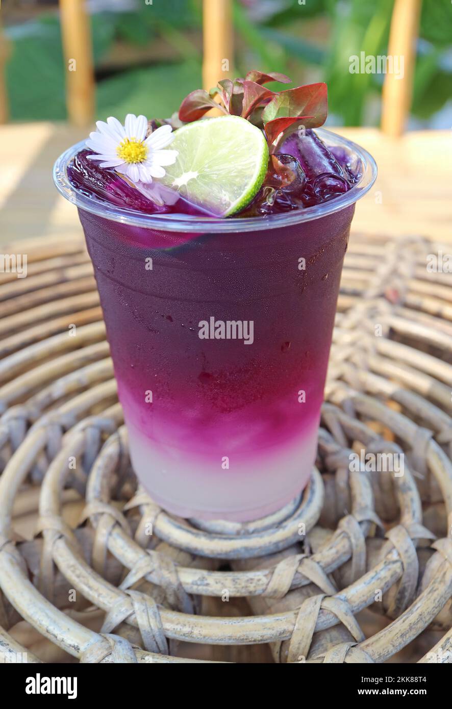 Mouthwatering Sweet and Sour Iced Butterfly Pea Flower Tea with Fresh ...