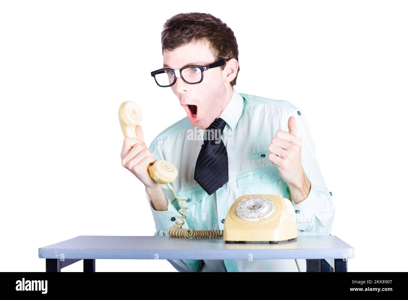 Angry customer on salesman hi-res stock photography and images - Alamy