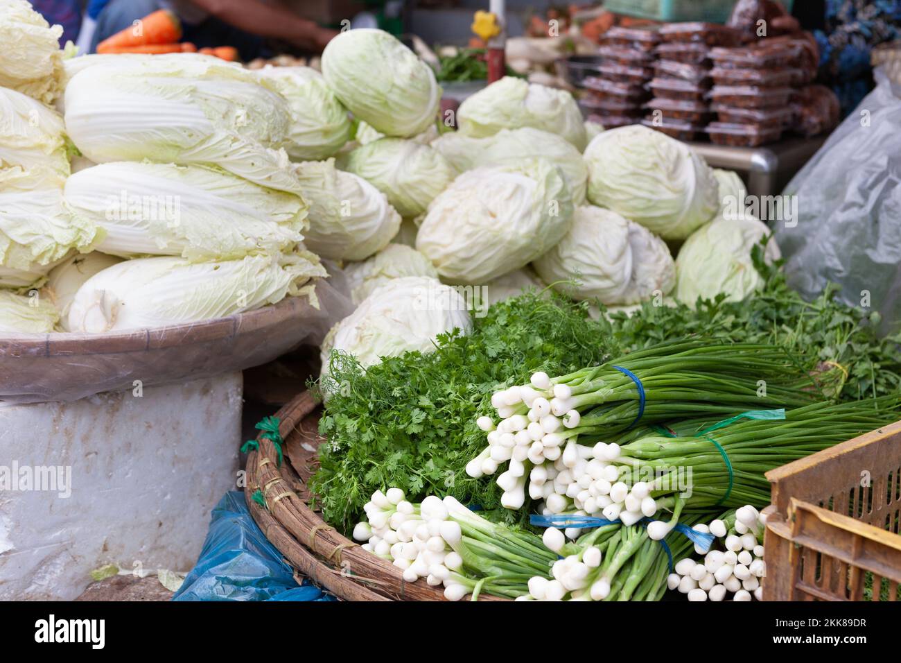 Vegetables at Market in Vietnam Stock Photo - Alamy