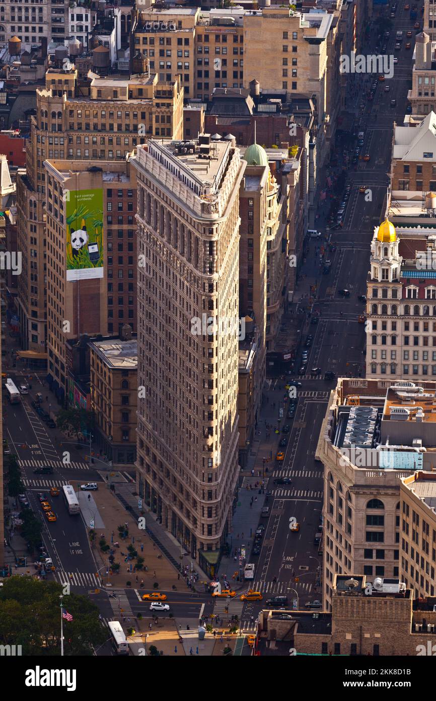 New York, USA - July 9, 2010: view to flatiron building in late ...