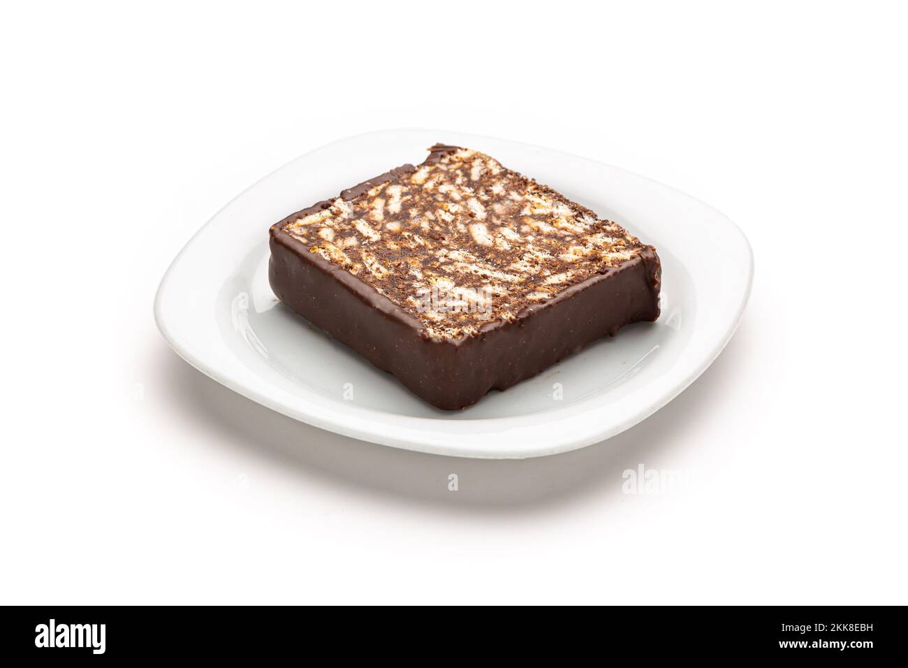 A closeup shot of a mosaic cake on the white plate Stock Photo - Alamy