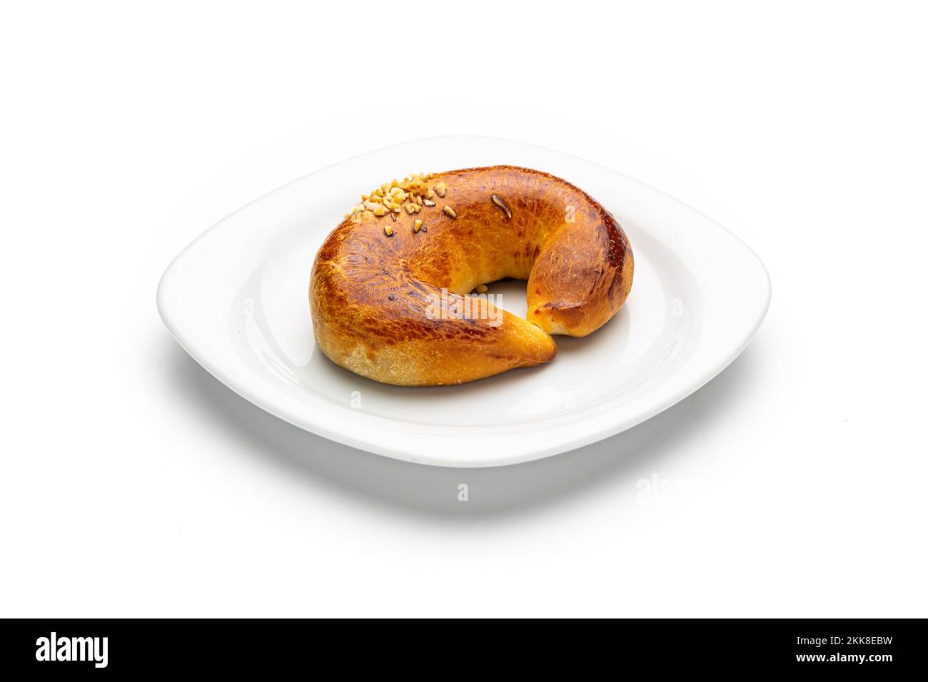 An isolated shot of a plate of pastry on a white background Stock Photo ...