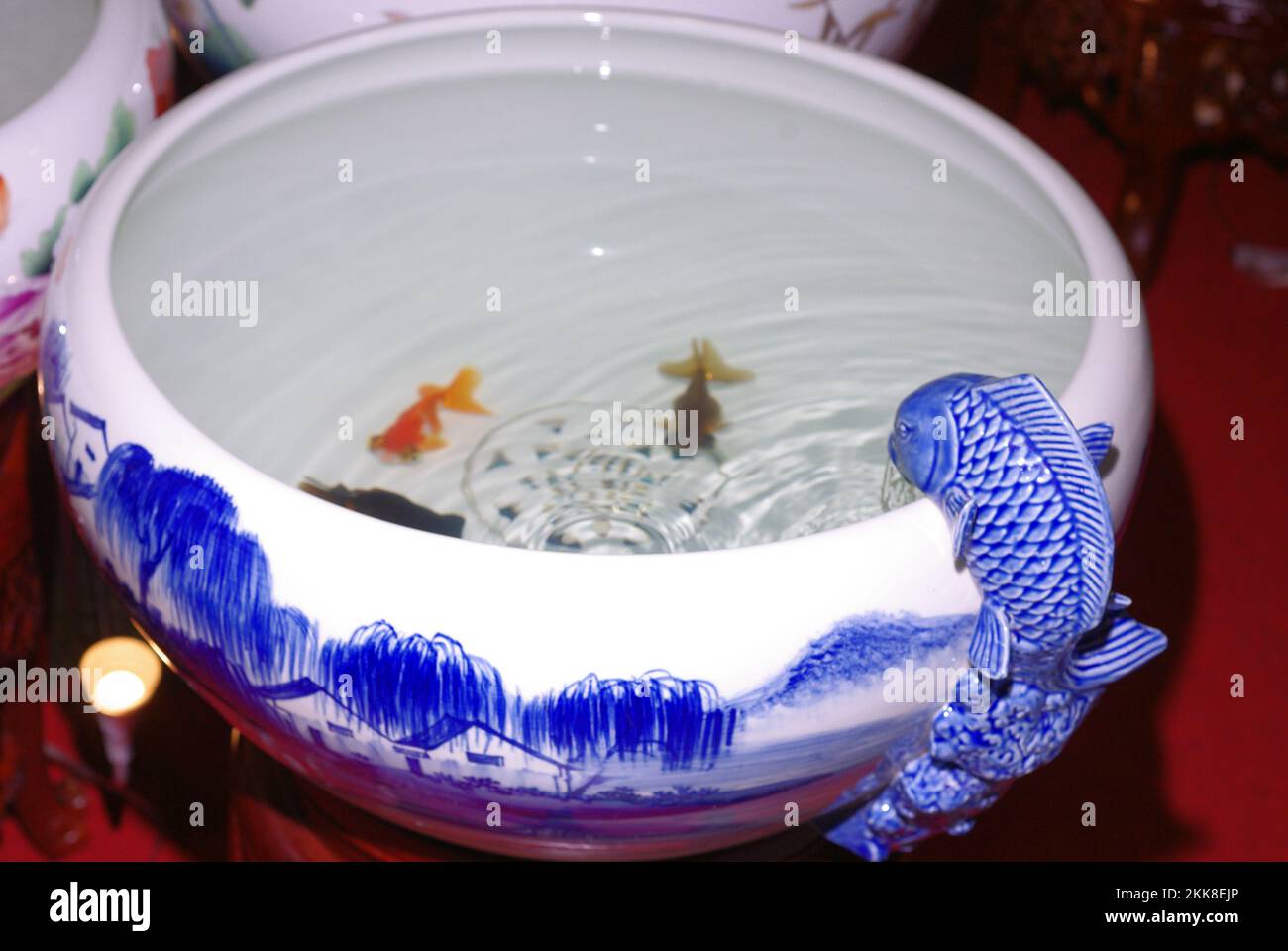 Old chinese tank for goldfish Stock Photo - Alamy