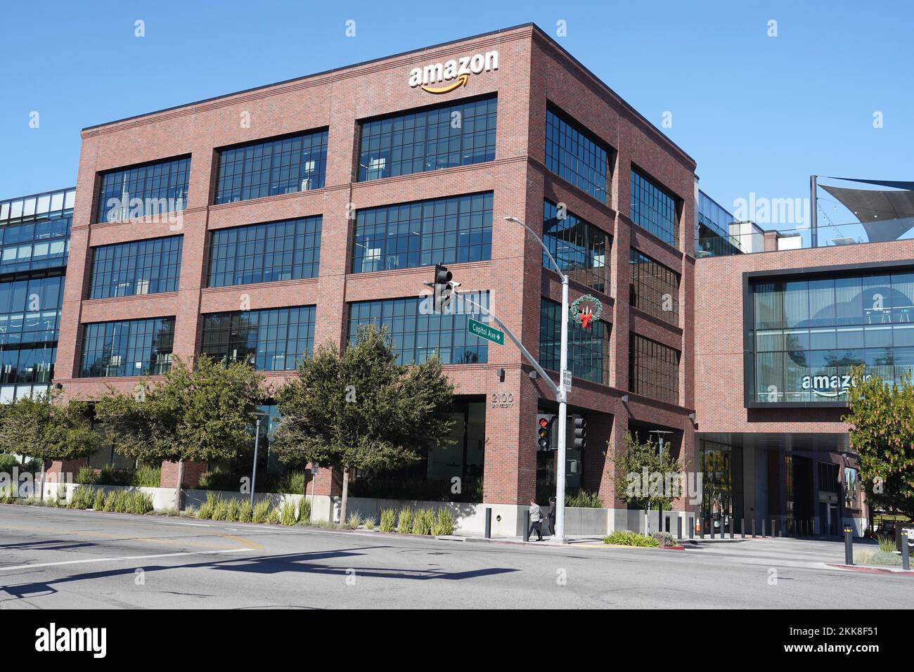 The Amazon SJC18 office building, Thursday, Nov. 24, 2022, in East Palo ...