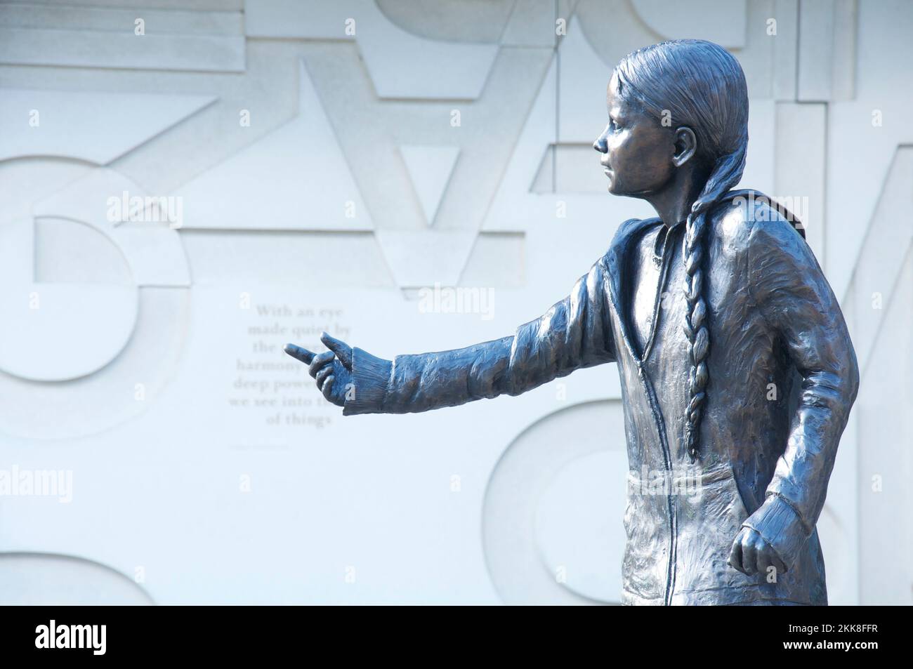 Life size bronze statue of young Swedish environmental activist Greta ...
