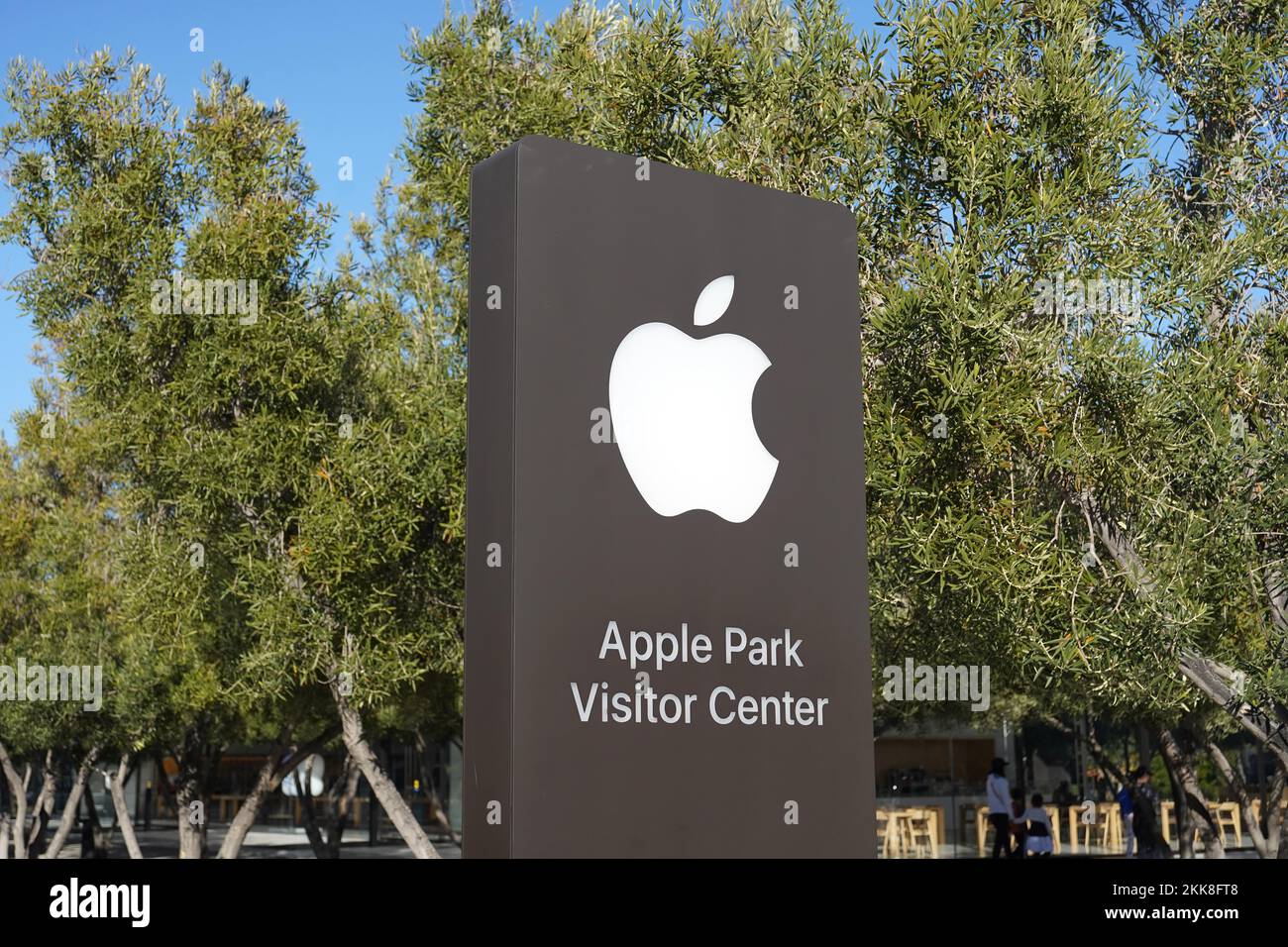 An Apple Park Visitor Center sign, Thursday, Nov. 24, 2022, in ...
