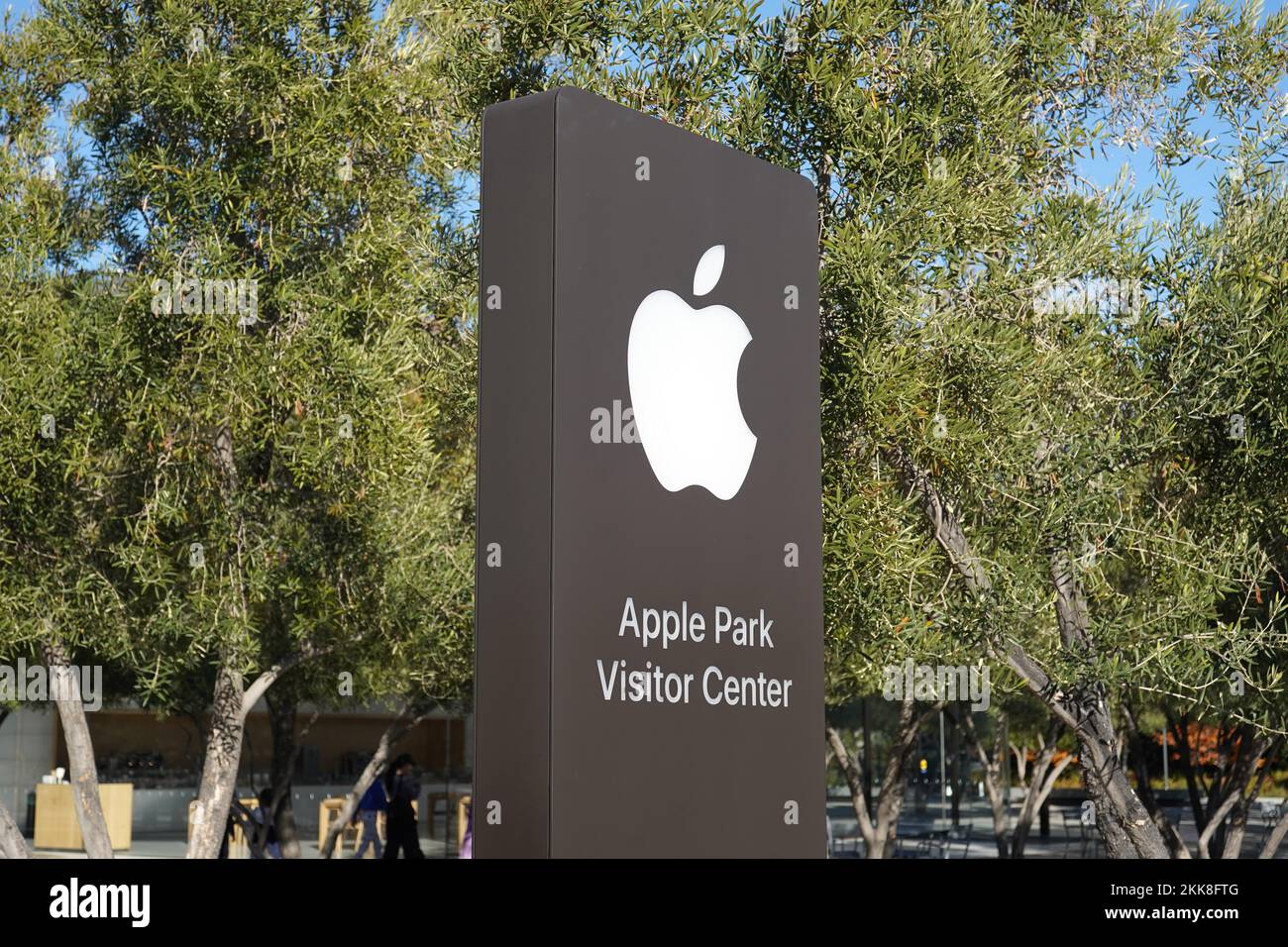 An apple park visitor center sign hi-res stock photography and images ...