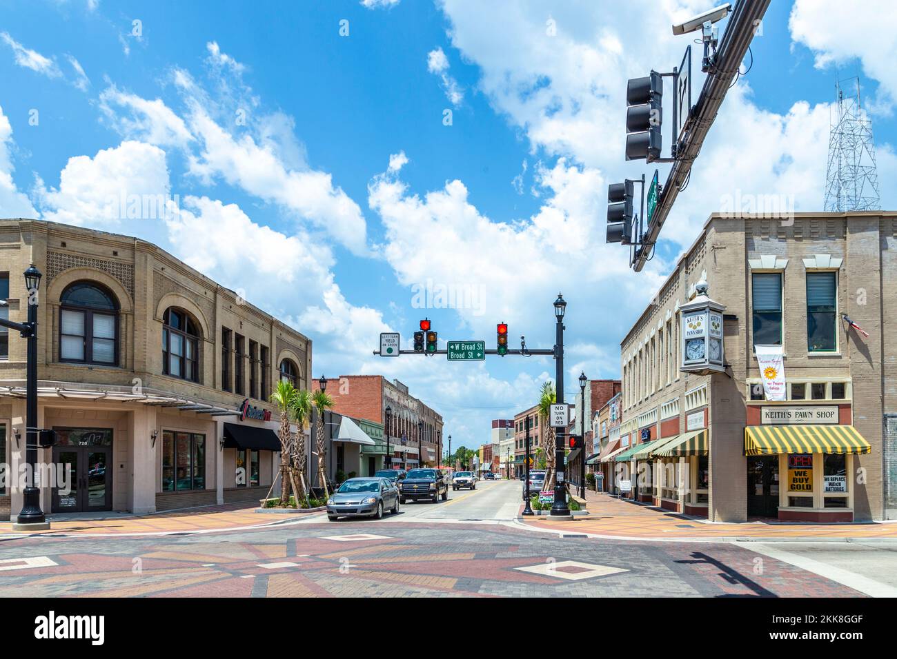 Lake Charles, USA - July 12, 2013: main street in historic Lake Charles ...