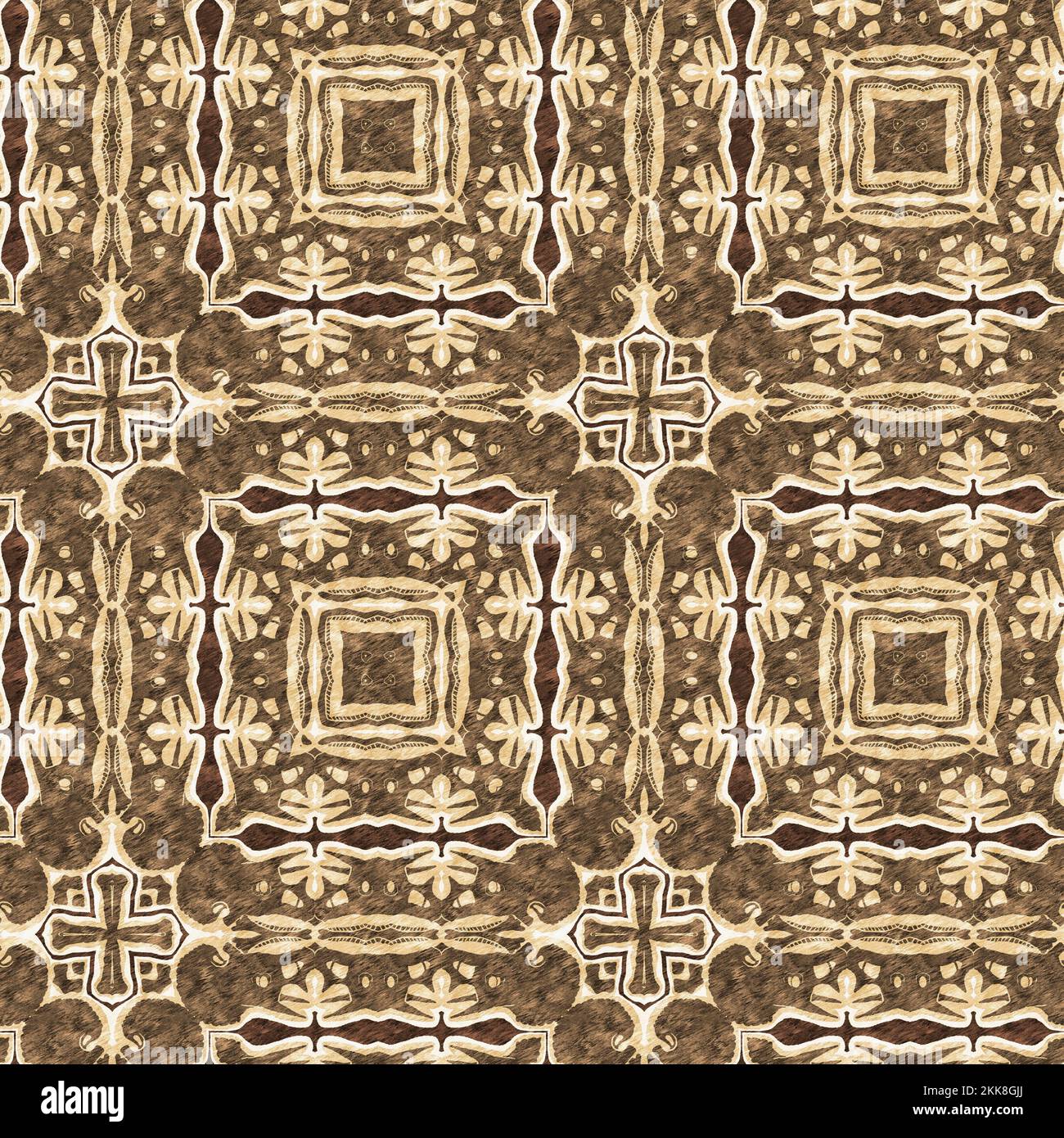 Mosaic geometric dark brown seamless texture pattern. Trendy ...