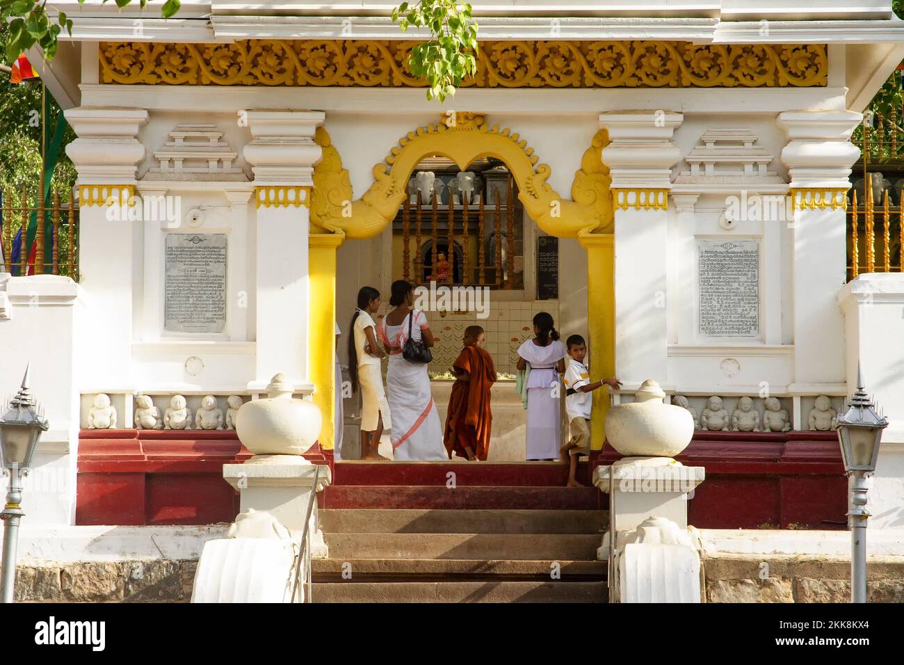 BODH GAYA, Sri Lanka - August 1, 2005: people worship at the famous ...