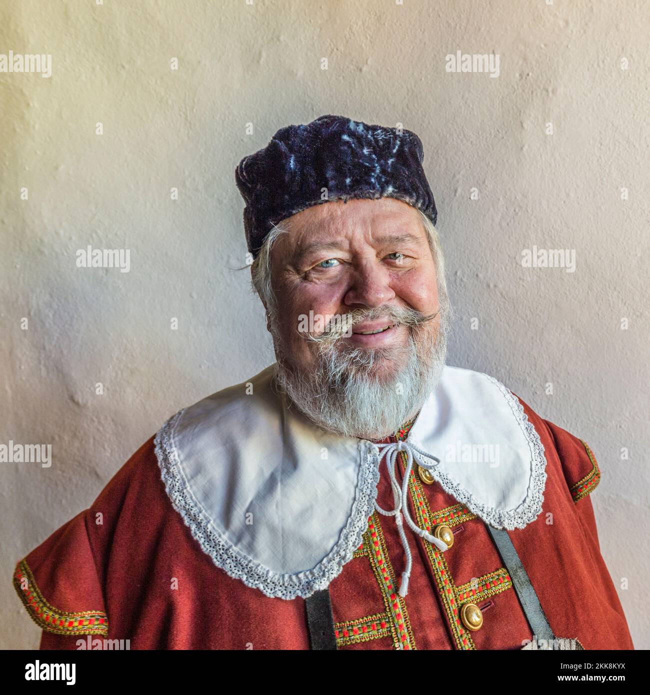 Rothenburg, Germany - April 19, 2015: old man dressed in medieval ...