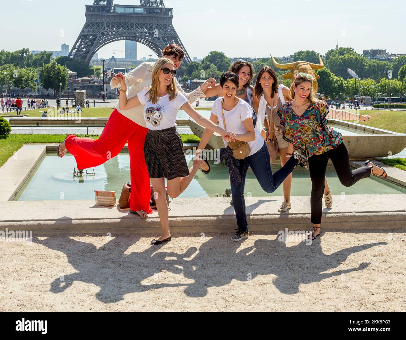 Paris, France - June 13, 2015: people visit the landmarks of Paris and ...