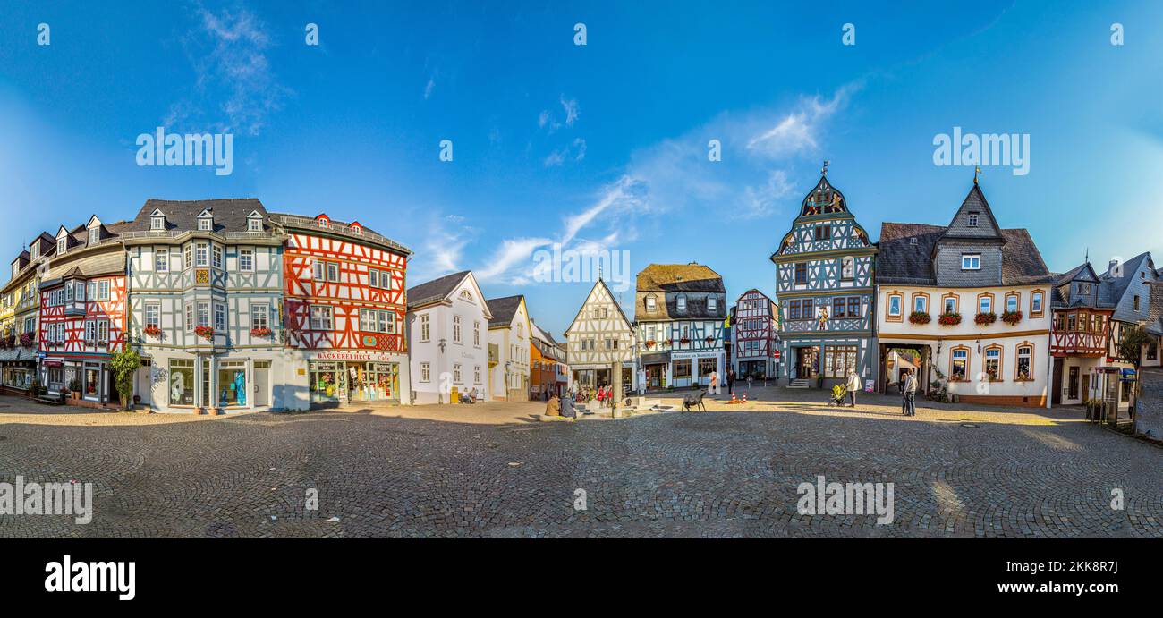 Bad Camberg, Germany - October 11, 2015: people enjoy historic market ...