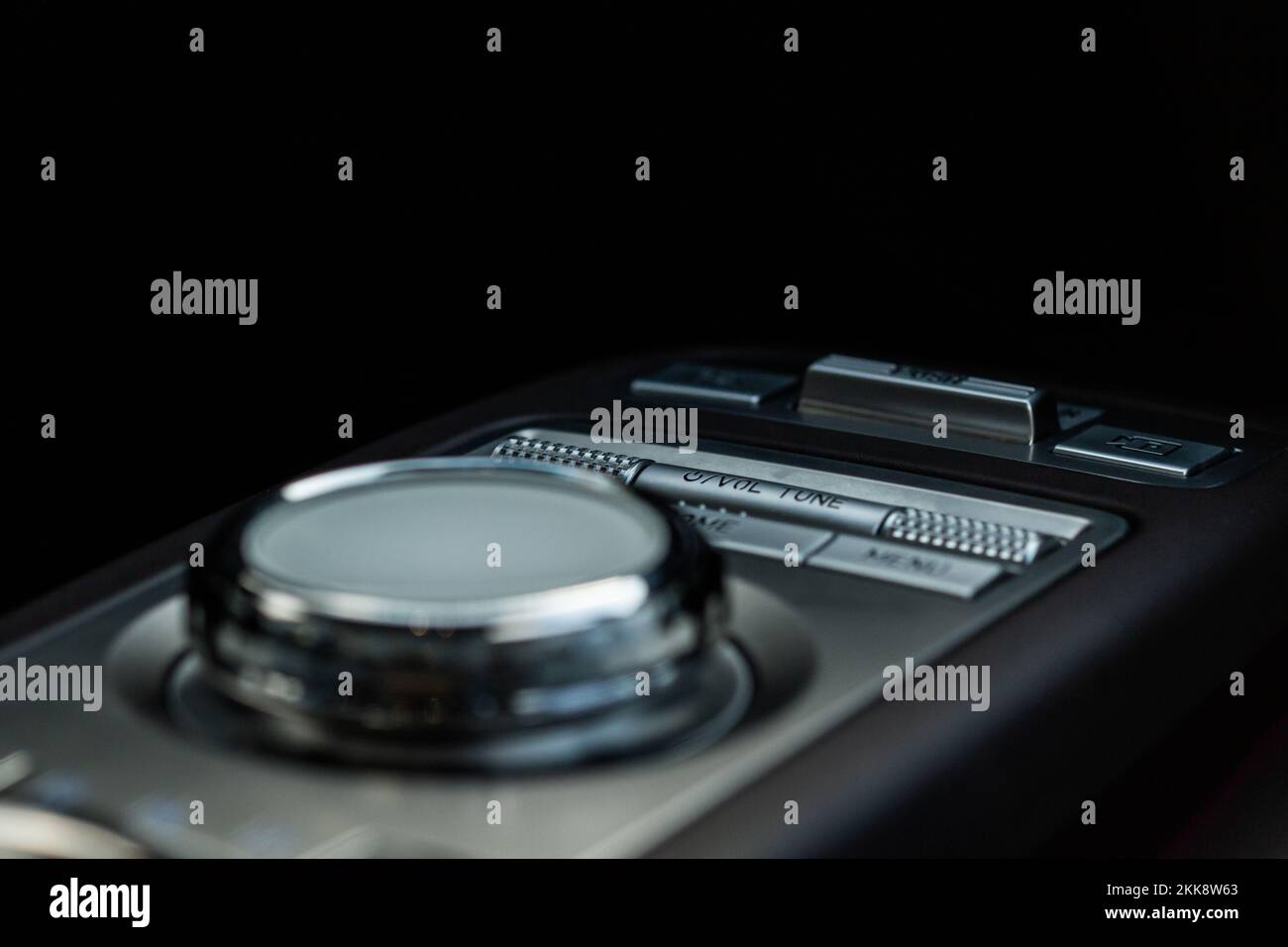 Drive selector button. Car interior, offroad drive controller closeup ...