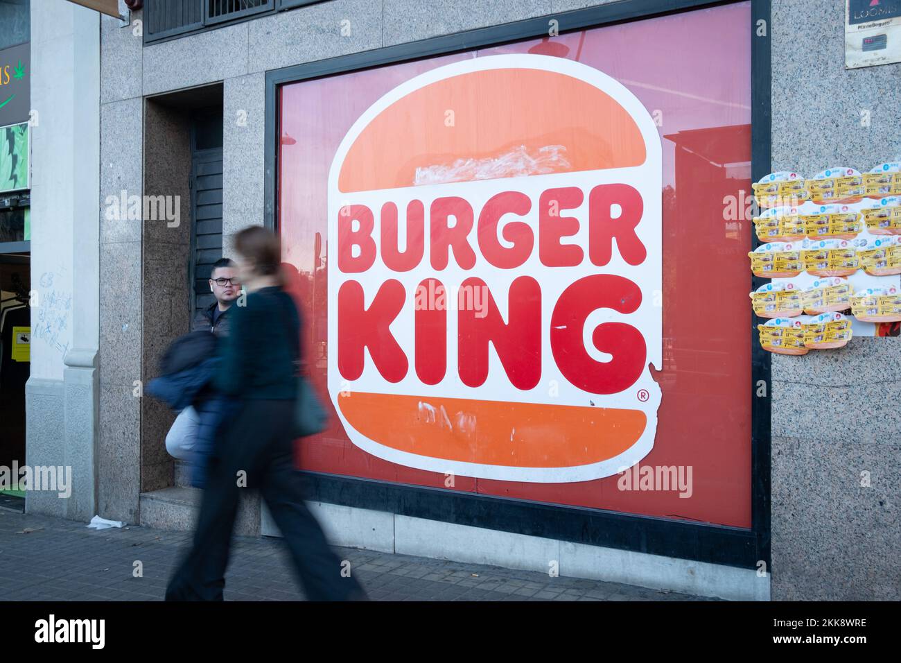 The logo of the fast food company Burger King is seen close up on the ...
