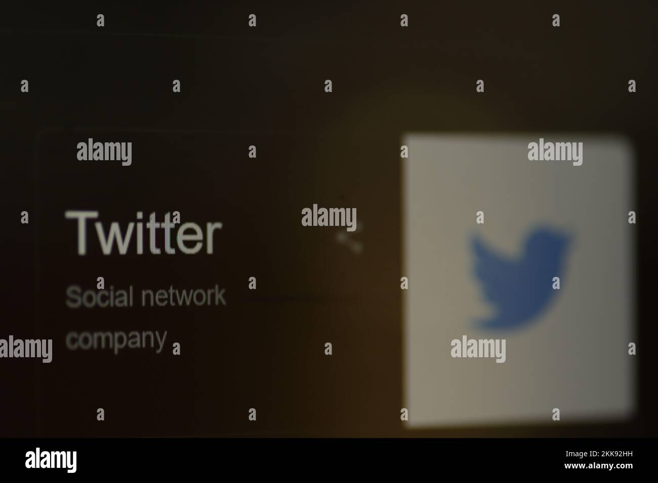 Twitter - a social networking company with its logo blurred Stock Photo ...