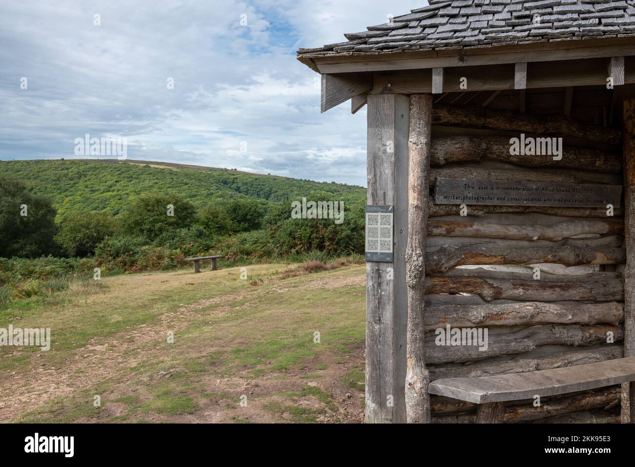 The Jubilee hut overlooking Horner Woods in Exmoor National Park Stock ...