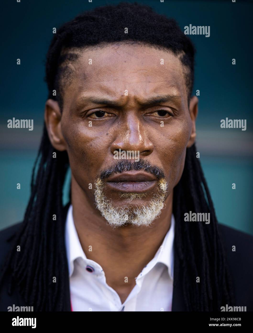 Doha, Qatar. 24th Nov, 2022. Trainer Rigobert Song (CAM) Switzerland ...