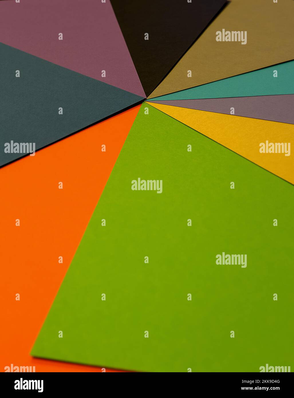 Different colored sheets of paper lying on top of each other Stock ...