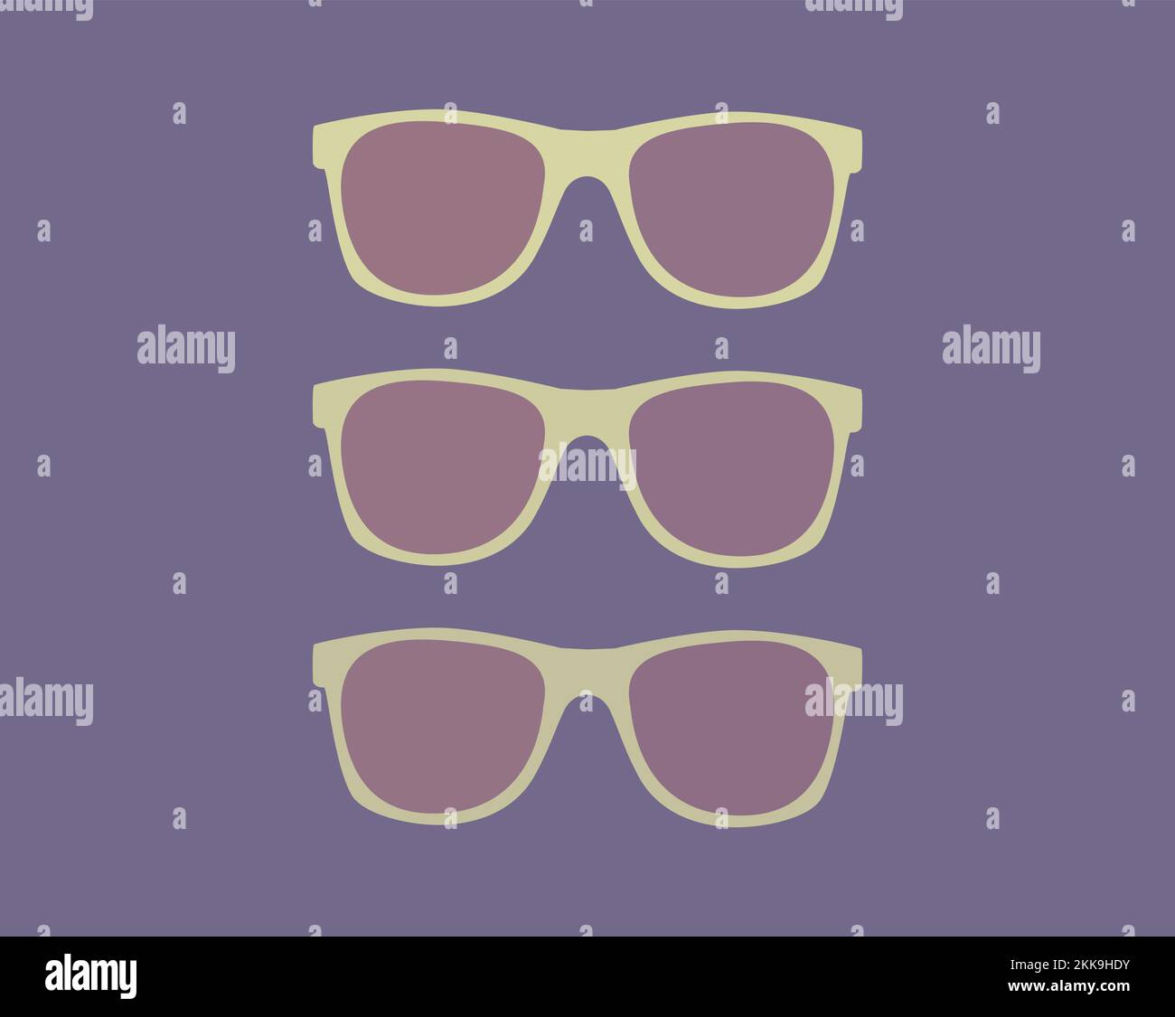 Realistic Vintage Sunglasses Isolated Vector Illustration Stock Vector ...