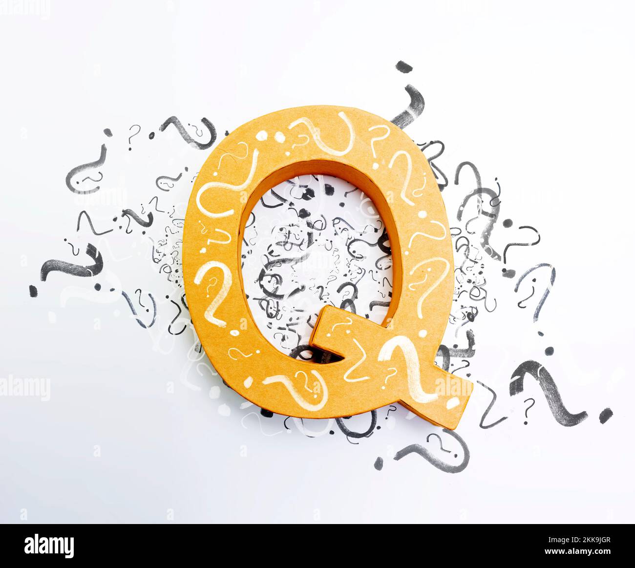 Depiction of a problems and solutions with questions in need of answers ...