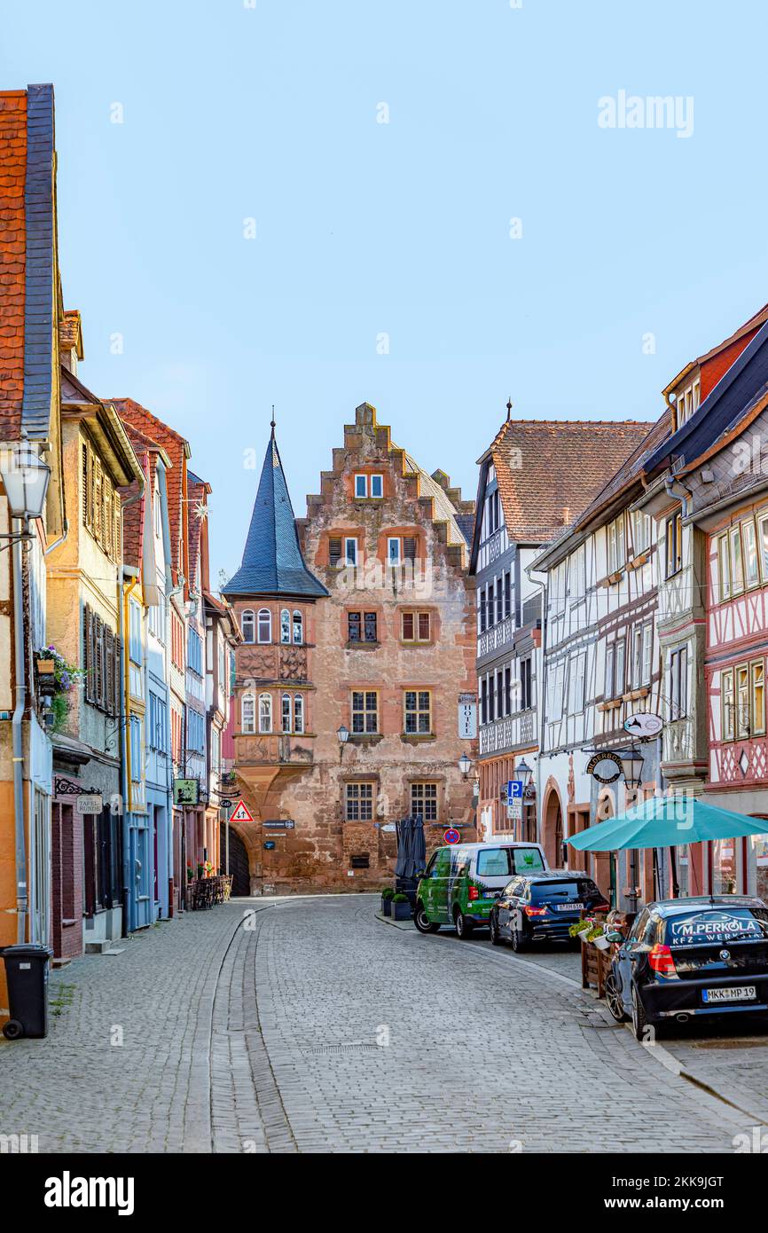 Budingen, Germany - September 22, 2020: view to half timbered houses in ...