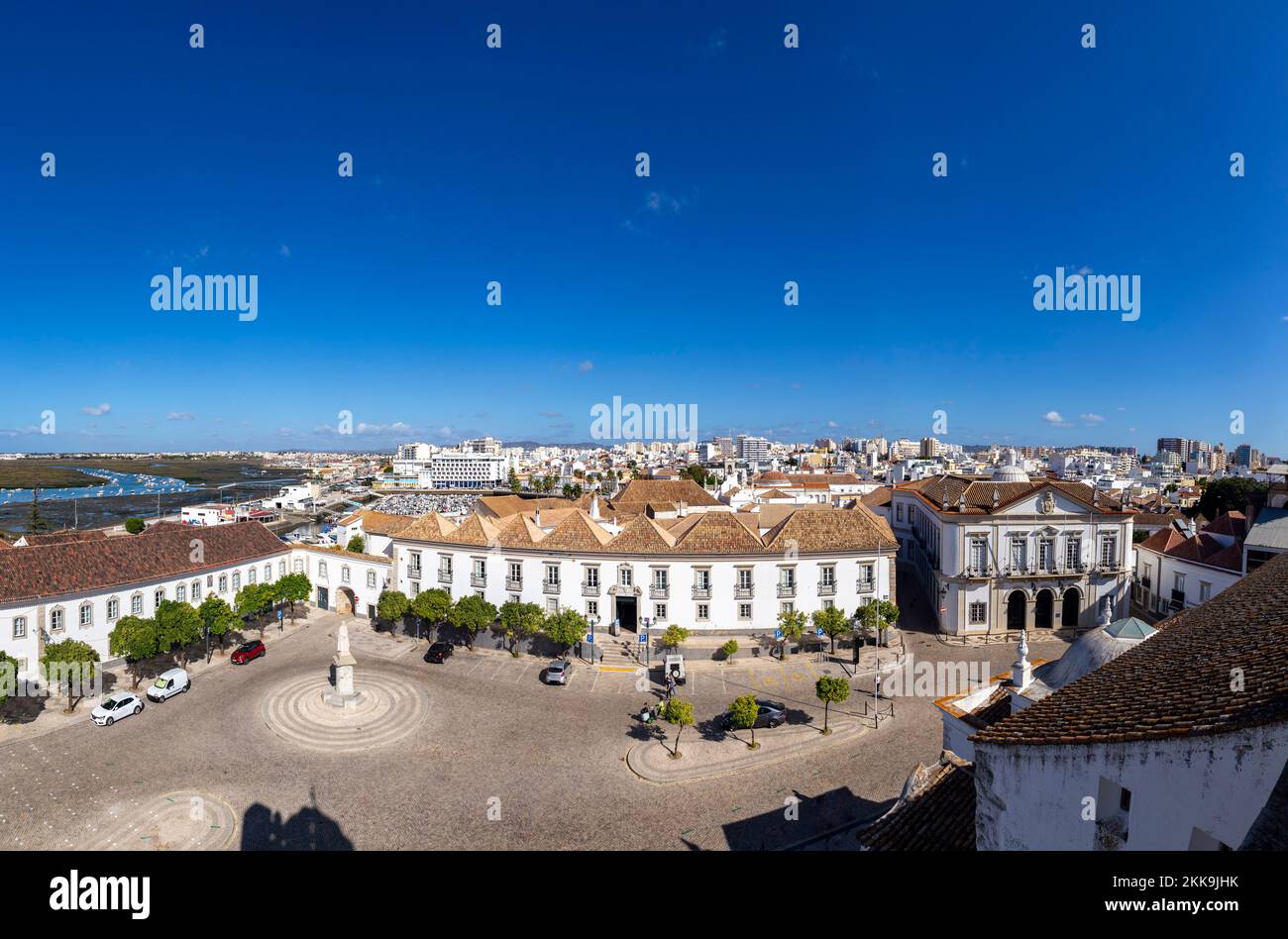 Faro, Portugal - October 3, 2020: aerial of scenic skyline of Faro in ...