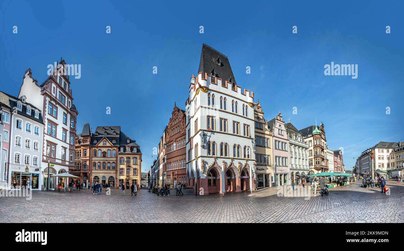 Trier, Germany - November 7, 2020: medieval Market cross on central ...