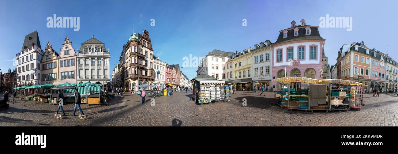 Trier, Germany - November 7, 2020: medieval Market cross on central ...