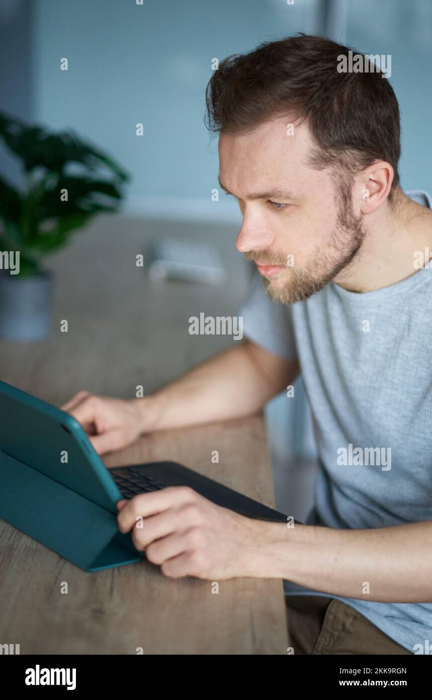 Man working home office with computer hi-res stock photography and ...