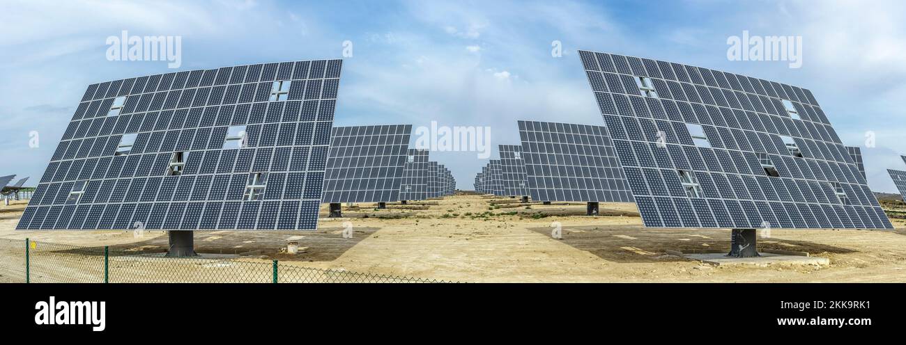 Electric solar panel park, Murcia province, Spain Stock Photo - Alamy