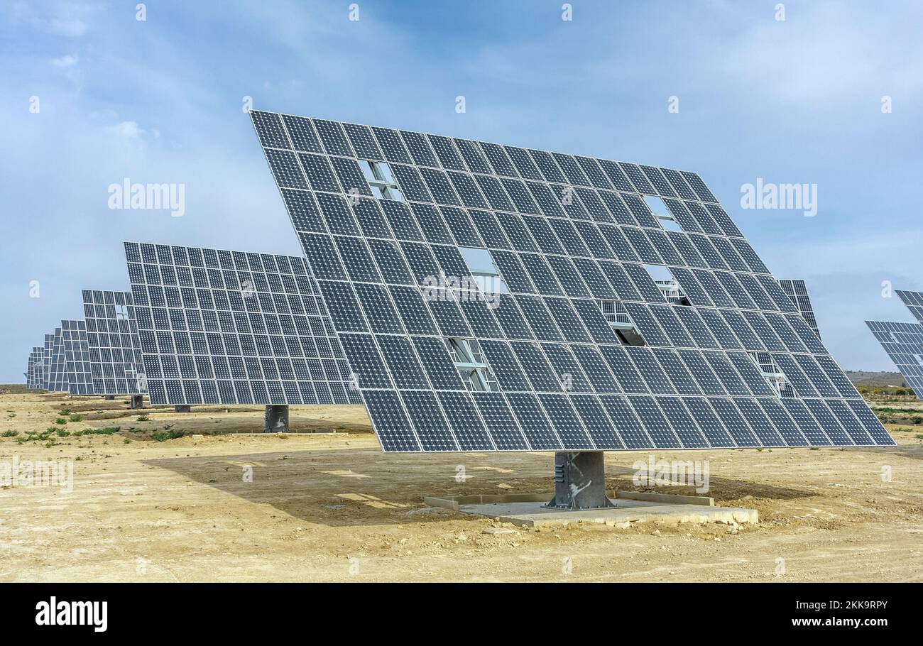 Electric solar panels, Murcia, Spain Stock Photo - Alamy