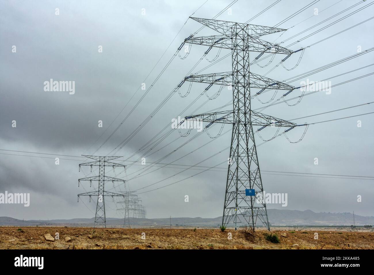 High Power electrical towers and lines Stock Photo - Alamy