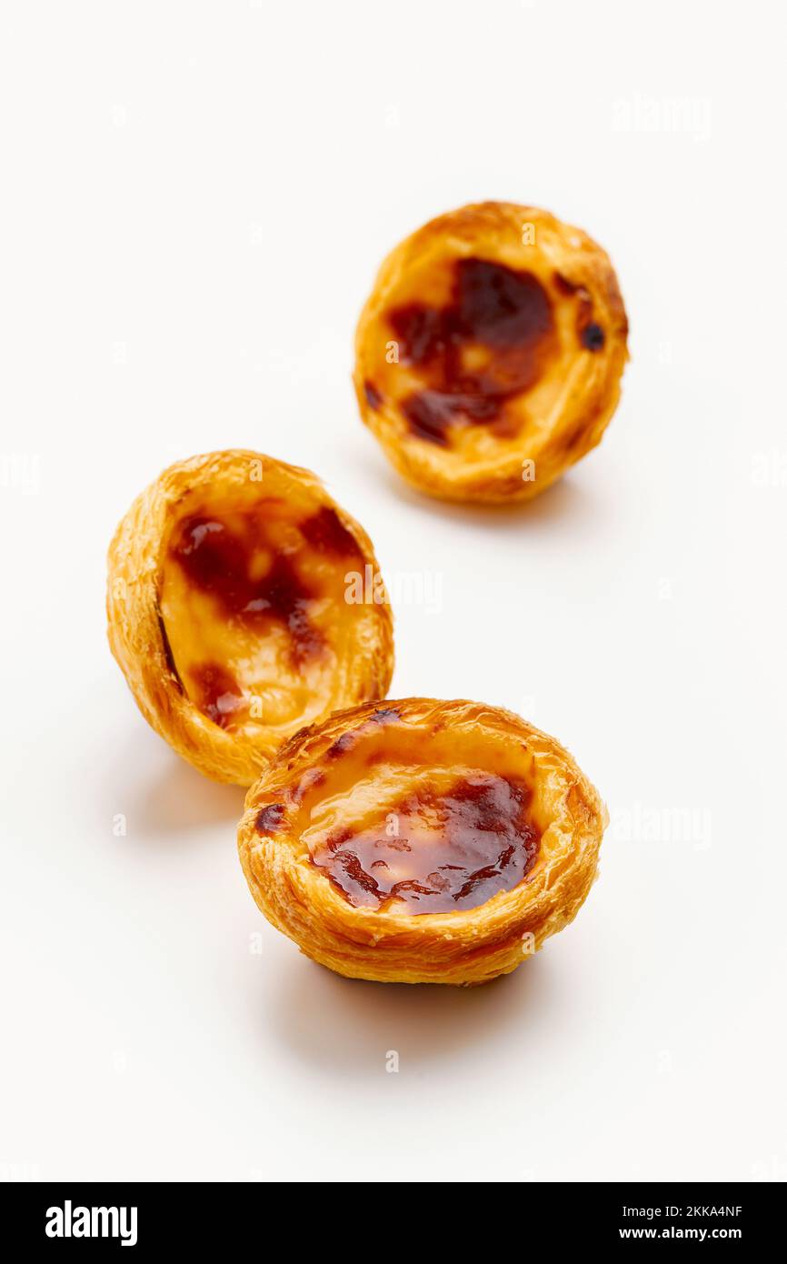 Traditional Portuguese egg tart dessert Pasteis Pastel de nata or ...