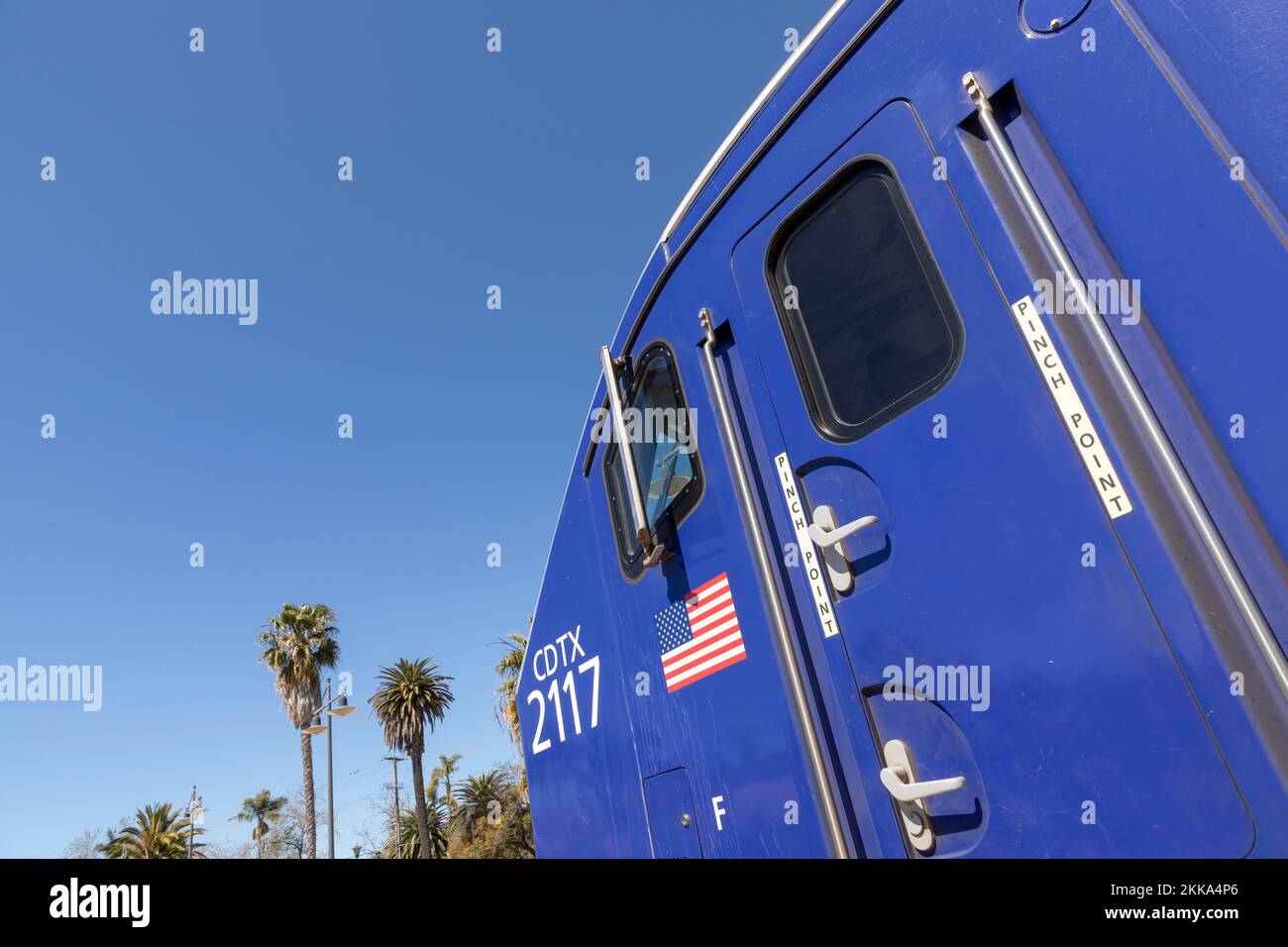 Santa Barbara, USA - March 16, 2019: the pacific surfliner train enters ...