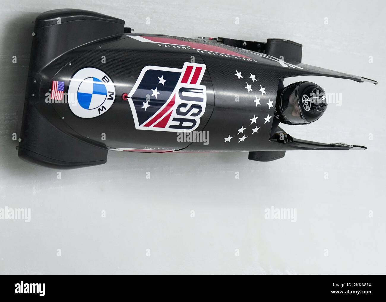 Riley Compton, of the U.S., races down the track during the women's ...