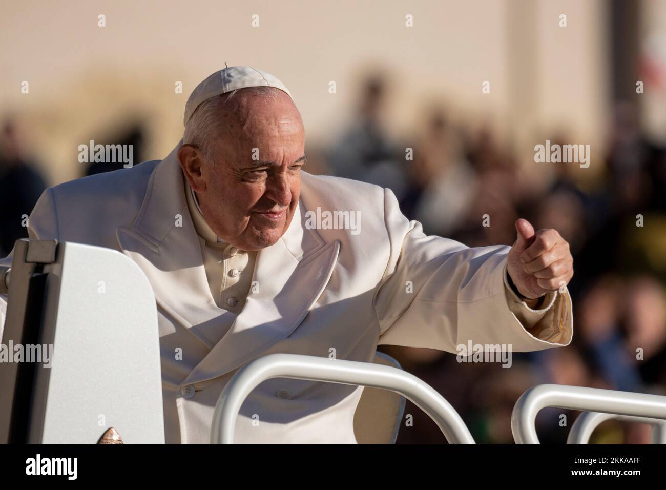 Pope Francis arrives at St. Peter's Square for his traditional ...