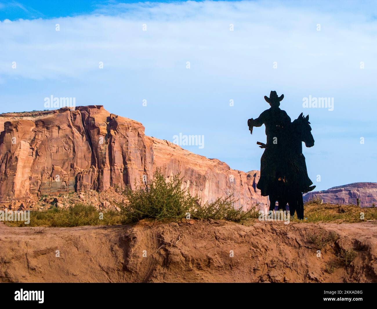 Monument Valley, USA - July 12, 2008: cowboy silhouette at John Fords ...