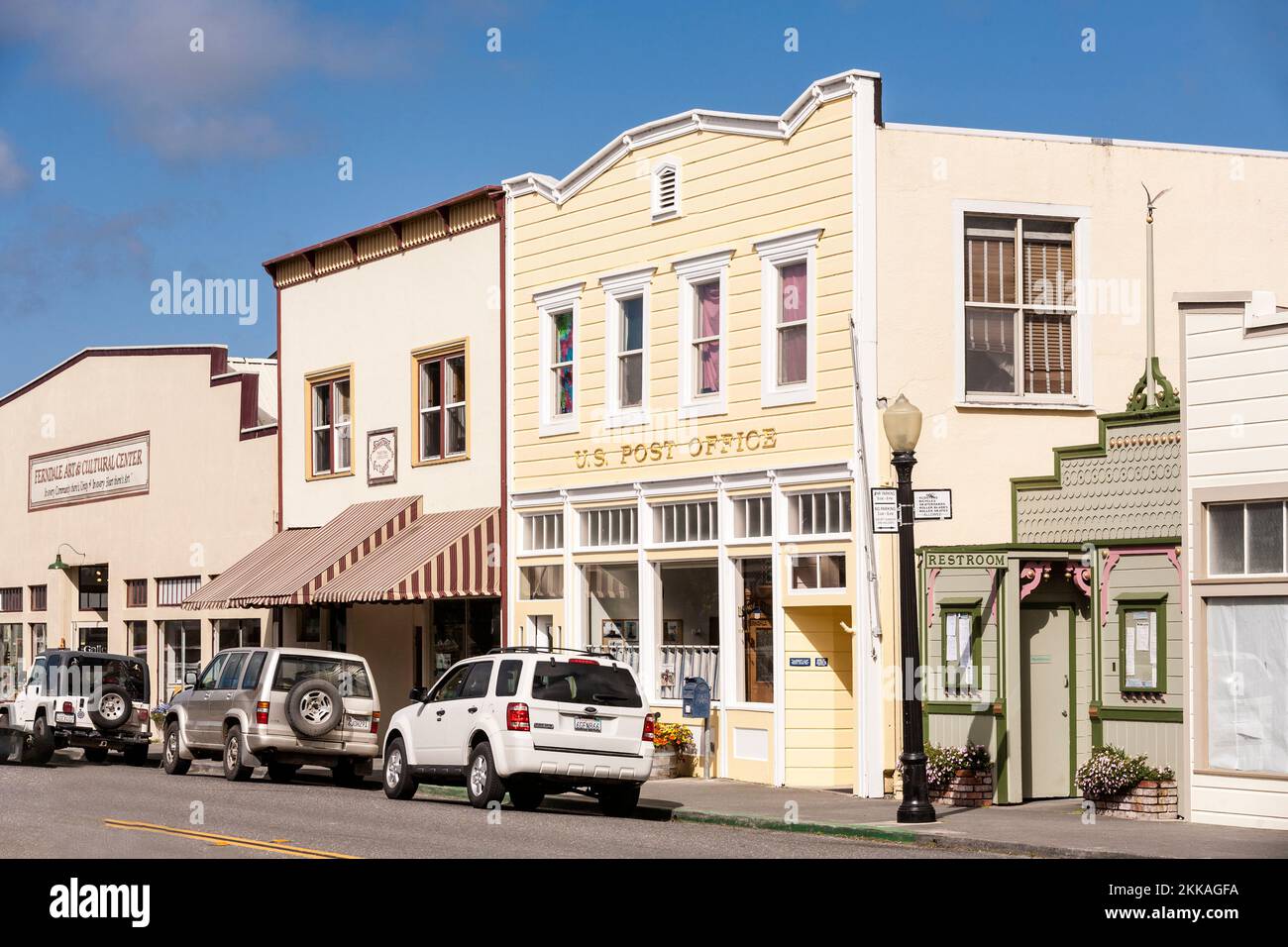 Ferndale, USA - June 18, 2012: Victorian storefronts in Ferndale, USA ...